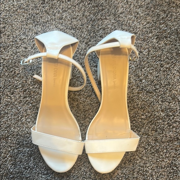 Wild Diva | Shoes | Wild Diva Cream Heels With Ankle Strap | Poshmark